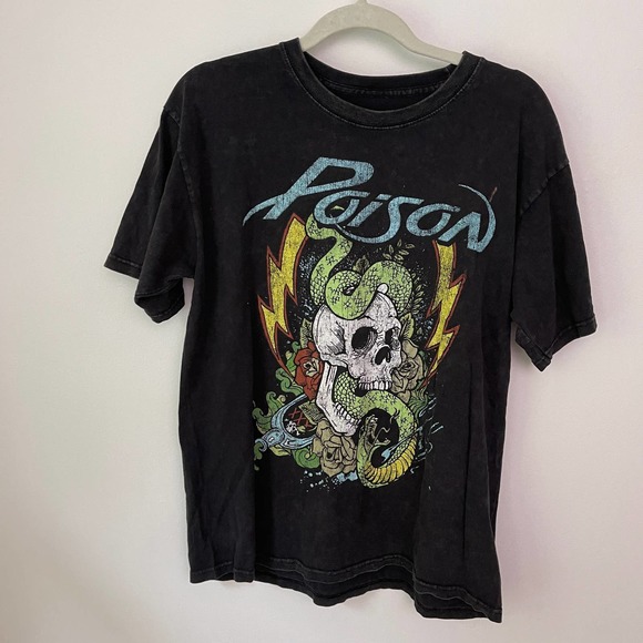 Poison | Tops | Poison Colored Tattoo Snake Skull Graphic Tshirt Medium ...
